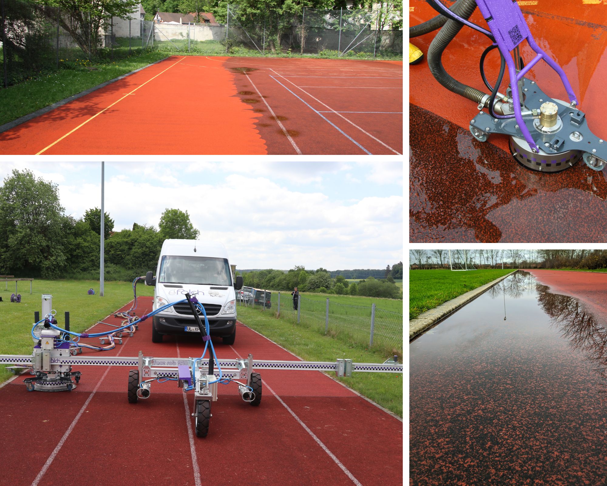 Kunstoff- Tartanbahn Reinigung - Rohrreinigung Abt